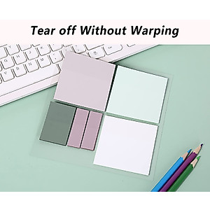 ELII 700PCS Transparent Sticky Notes,Clear Waterproof 3 x 3 inch See Through Memo Pad,Translucent Writable Index Tabs for Annotating Books, Office & School Study Supplies