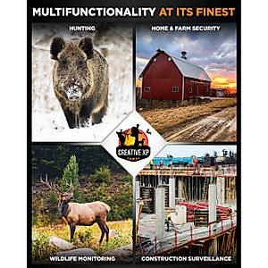 CREATIVE XP Cellular Trail Camera WiFi 16MP 1080P Outdoor Game Camera with No-Glow Night Vision Motion Activated IP54 Waterproof for Hunting or Property Security, 4G Plus