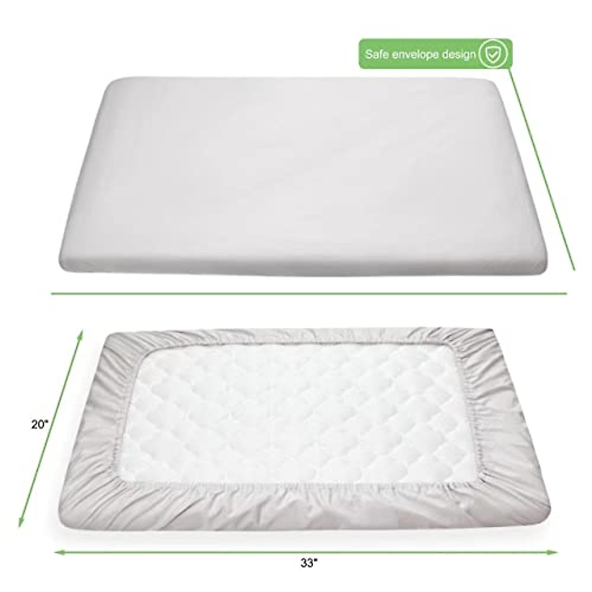 4 Pack Bassinet Fitted Sheets 33x20 Fits Baby Delight, Mika Micky, KoolaBaby, Dream On Me, ANGELBLISS and Rectangle Bedside Sleeper Mattress, Soft and Breathable Cotton