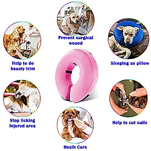 Katoggy Inflatable Dog Collar, Soft E-Collars for Dogs After Surgery, Adjustable Blow up Donut Dog Cone Collar for Small/Medium/Large Dogs and Cats