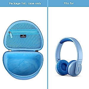 Tourmate Hard Travel Case for Philips K4206 Kids Wireless On-Ear Headphones/iClever HS19 Kids Headphones/RORSOU R10 On-Ear Headphones, Protective Carrying Storage Bag (Blue, Case Only)