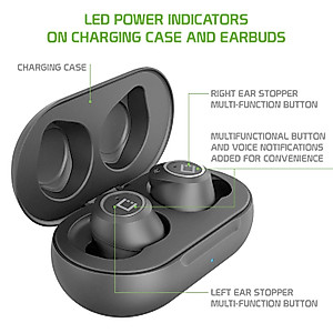 Wireless V5 Bluetooth Earbuds Compatible with Motorola One 5G with Charging case for in Ear Headphones. (V5.0 Black)