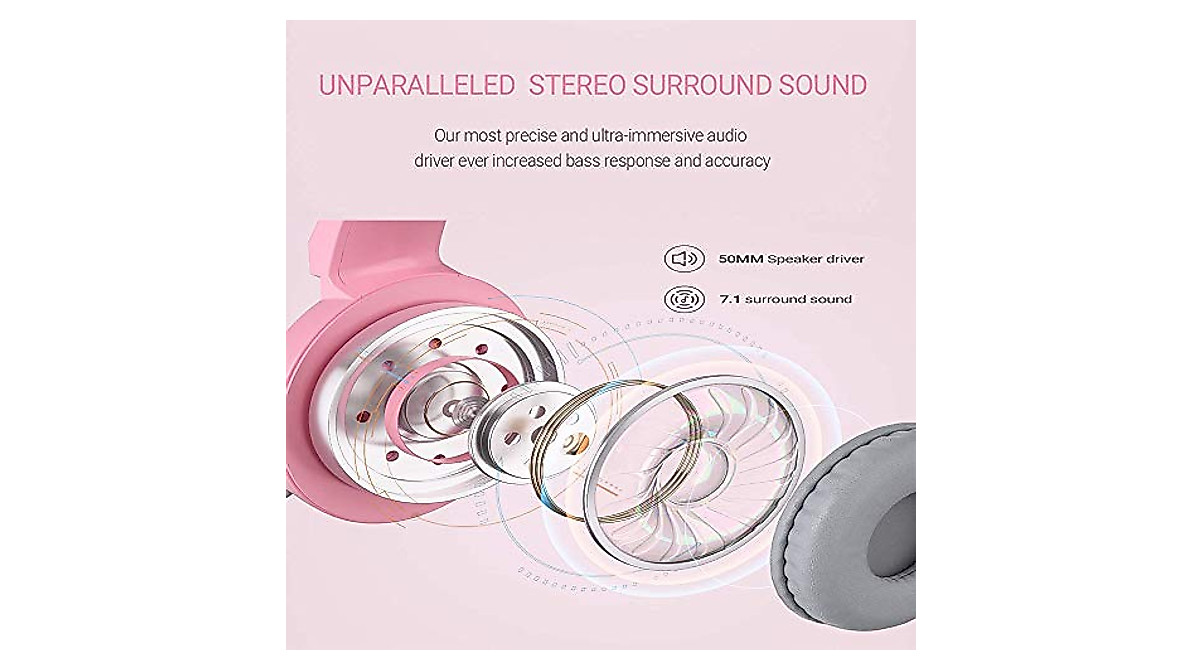 Crystal Clear Pink Game Headset CM6000 for All Consoles