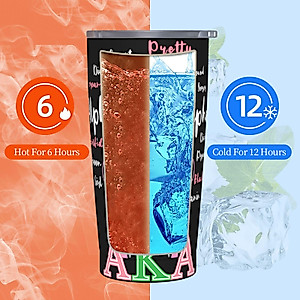 LUTCHUVAGJWA Sorority Gifts for Women Mug 20oz Vacuum Insulated Tumbler With Splash-Proof Lid - 2 Straws, Ideal For Hot/Cold Beverages