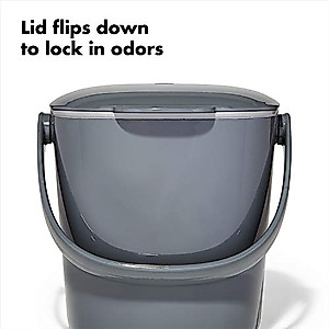 OXO Good Grips Easy-Clean Compost Bin, Charcoal - 0.75 GAL