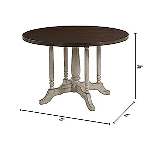 Progressive Furniture Winslet Round Dining Table, 47" W x 47" D x 30" H, White