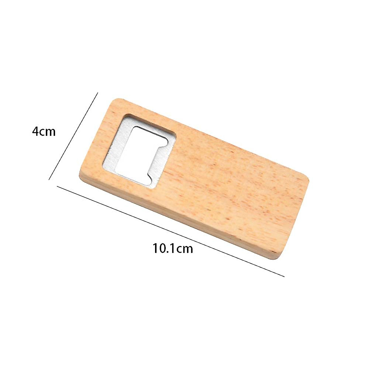 Plmvhpb 15Pcs Wood Beer Bottle Opener Wooden Handle Corkscrew Steel Square Openers Bar Kitchen Accessories Party Gift