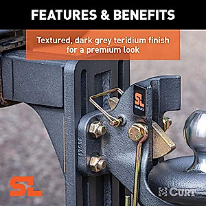 CURT 48410 SecureLatch 2-5/16-Inch Ball and Pintle Hitch Hook Combination, 20,000 Pounds, Mount Required