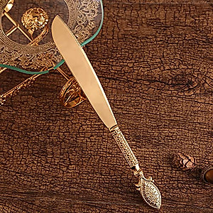 European Style Wedding Cake Knife and Server Set Exquisite Cake Cutting Set for Wedding Cake Cutting Set for Wedding (Gold-1)