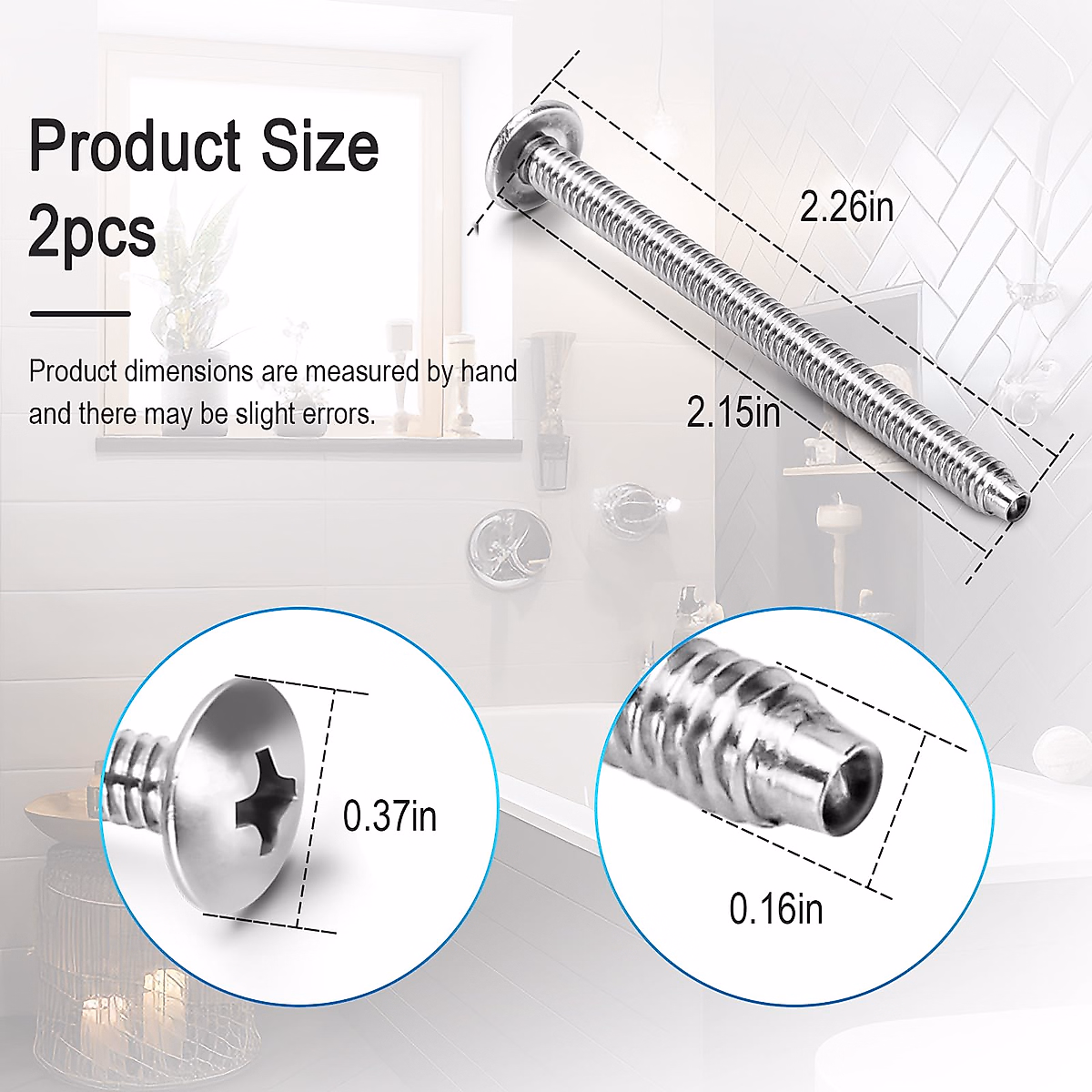 2-Pack 15528 Shower Faucet Escutcheon Screws Replacement for Moen - Escutcheon Trim Screws Shower Handle Cover Plate Screws for One-Handle Tub and Shower Faucets