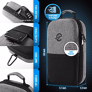 Epulse Smell Proof Box, Smell Proof Bag Case, Stash Containers, Small Lock Box, Vape Case, Pouch Travel, Smellproof Stash Bag for Accessories, Anti Smell Bags (8x6 in, Grey)