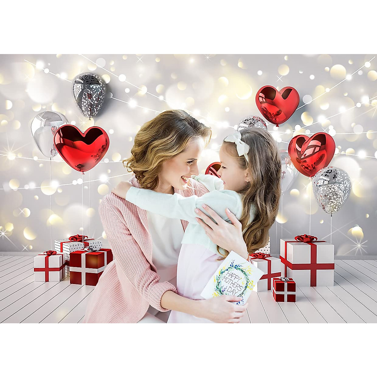 Alltten 7x5ft Happy Valentines Day Backdrops for Photography Valentine's Day Photo Backdrop Valentine's Day Decorations for Party Studio Props F35 Grey