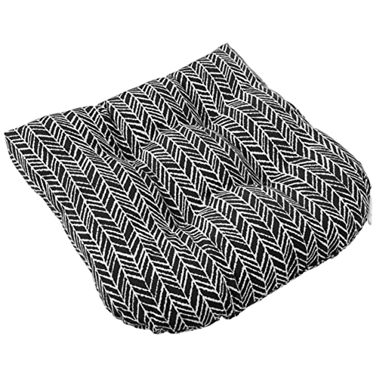 Pillow Perfect Outdoor/Indoor Herringbone Night Tufted Seat Cushions (Round Back), 2 Count (Pack of 1), Black