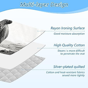 GOODOLD Highland Cattle Ironing Mat Portable Travel Ironing Pad for Washer,Dryer,Table Top, Iron Board Alternative Cover, Large Heat Resistant Ironing Blanket