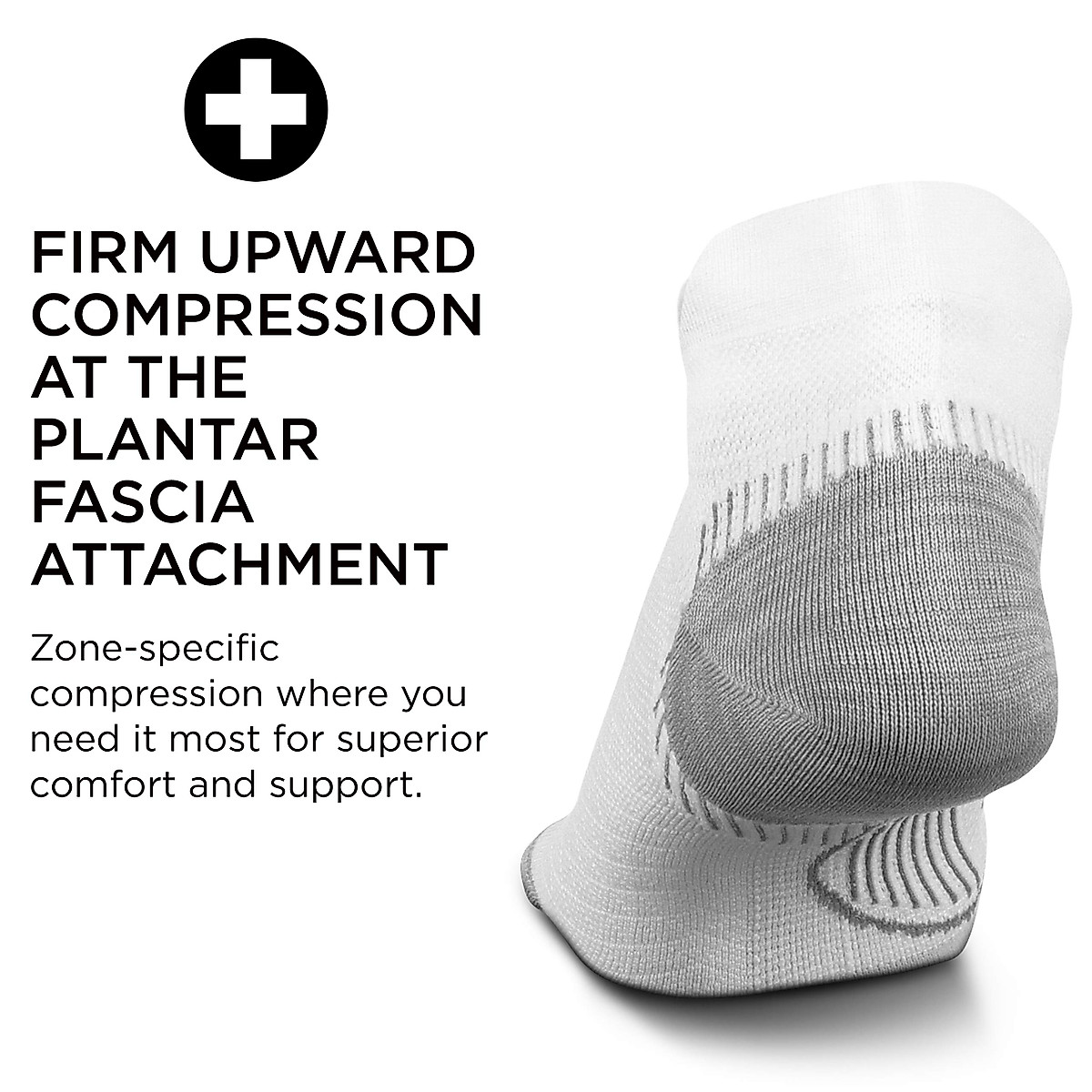 Feetures Plantar Fasciitis Relief Sock Ultra Light No Show Tab- Compression Sock for Men & Women