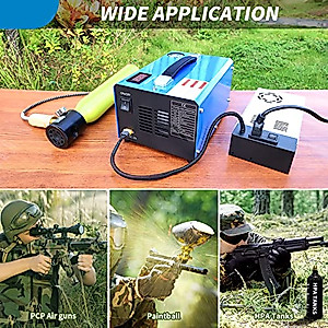 TOAUTO A1 PCP Air Compressor,4500Psi 30Mpa, Water/Oil-Free, One Button Start, Bursting disc, Powered by Car 12V DC or Home 110V AC with Adapter HPA Compressor for Paintball/PCP Rifle/Mini Scuba Tank