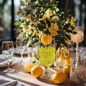 HappyFiller 650 PC Yellow Acrylic Flat Marbles,Fake Gemstones Table Scatters Gems,Bowl Vase Fillers,Party Wedding Centerpieces,Room,Kitchen Floral Candle Holder Decor,Arts Crafts, Easter,Spring,Summer