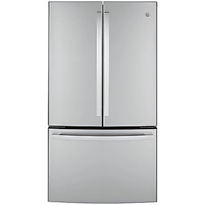 GE GWE23GYNFS 36" French Door Refrigerator with 23.1 cu. ft. Total Capacity, Energy Star, in Stainless Steel