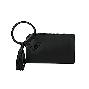 Clutch Wristlet Evening Bags Purse Wallet For Women, Vegan Leather by Metro Muse (Black) Small