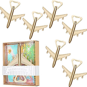 50 Pieces Airplane Bottle Opener with Box Wedding Party Favors Bulk Baby Shower Aviation for Pilot Travel Beer Bottle Opener Favors Guests Birthday Decorations (Classic Style)