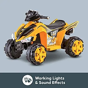 Kid Trax Caterpillar ATV Toddler Ride On Toy, 6 Volt Battery, 3-5 Years, Max Rider Weight of 60 lbs, Single Rider, CAT ATV
