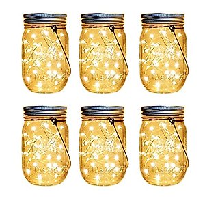 HJHSH Set of 6 Outdoor Solar Lights, Hanging Solar Lights Backyard Star String Lights Multi-Coloured Waterproof for Home Garden Christmas Outdoor Decoration (Color : Colored Lights, Size : C)