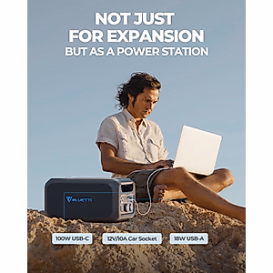 BLUETTI Portable Power Station AC200MAX and B230 External Battery Module, Expand to 4096Wh LiFePO4 Battery Backup w/ 4 2200W AC Outlets, Solar Generator for Home Use, Power Outage, Road Trip