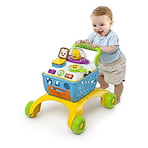 Bright Starts Giggling Gourmet 4-in-1 Shop ‘n Cook Walker Shopping Cart Push-Toy, Ages 6 months +