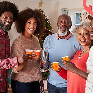 Nuogo 120 Pieces Merry Christmas Plastic Shot Glasses 2 oz Christmas Party Shot Cups Bulk Disposable Plastic Drinking Tasting Cups for Whiskey Xmas Party Supplies