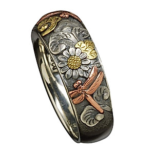 Rubyyouhe8 Womens Rings Ring for Women Women Men Elegant Sunflower Pattern Dragonfly Design Finger Ring Band Jewelry Wedding Rings Jewelry Gifts - US 7