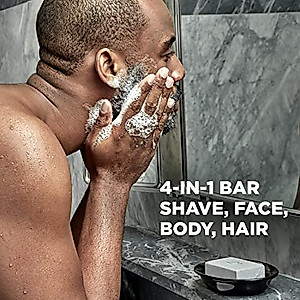 Dove Men+Care Natural Essential Oil Bar Soap Exfoliating Charcoal + Clove Oil 4 Count To Clean And Hydrate Mens Skin 4-in-1 Bar Soap For Men's Body, Hair, Face And Shave 5oz