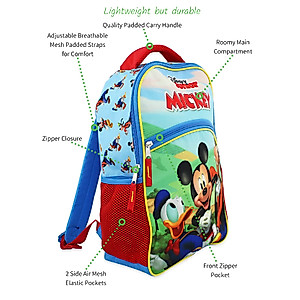 Mickey Mouse and Friends Boys Girls 16 Inch School Backpack (Blue, One Size)