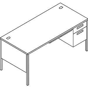 Metro Classic Computer Desk with Right Pedestal L-Workstation Computer Desk Finish: Mahogany, Orientation: Right