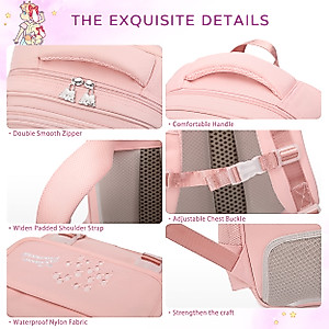 YOJOY Laptop Backpack 15.6 Inch School Bag Kids Elementary Primary Backpacks Large College Bookbags for Women Girls Teens Waterproof Travel Daypack (Pink)