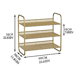 Shoe Rack Shoe Shelf Stackable Shoe Rack 3 Tier Shoe Rack, Stackable and Adjustable Sturdy Metal Mesh Shoe Storage Organizer Shelf, Ideal for Entrance, Living Room, Bedroom Shoe Bench Stackable Shoes