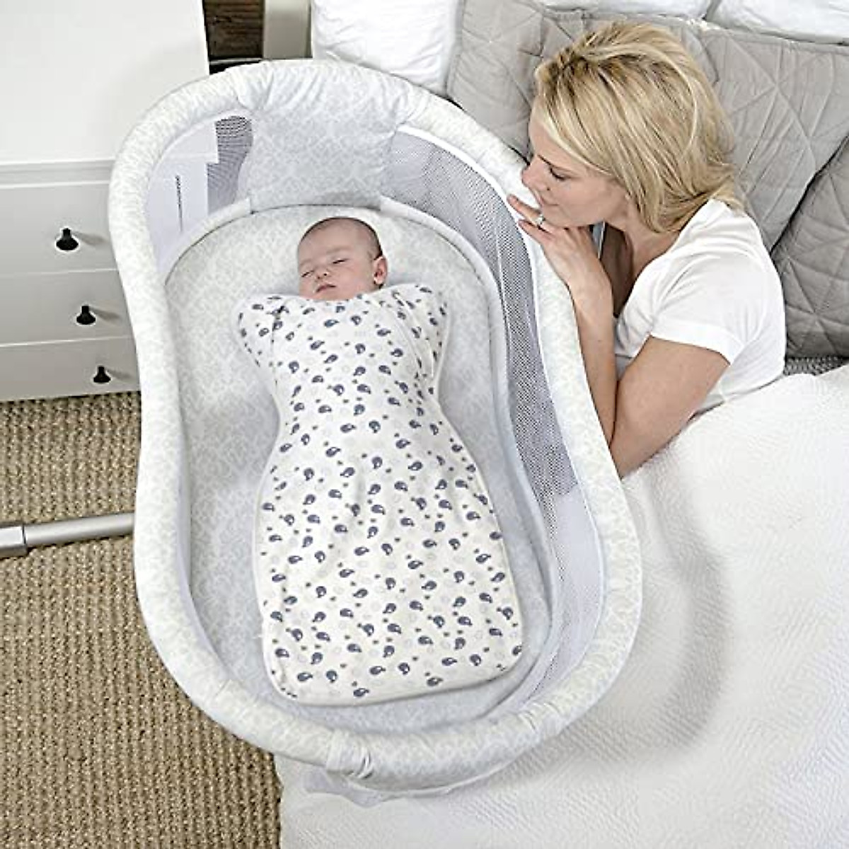 Knirose Swaddle Blanket Sleep Sack with Arms Up Design Help Baby Self-Soothing 2 Packs, 3-Way Transitions to Arms-Free Wearable Sleeping Bag for Newborn Baby Snug Fit Calms Startle Reflex Better Sleep