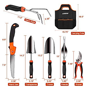 LANNIU Garden Tool Set, Stainless Steel Gardening Kit, Heavy Duty Gardening Hand Tools, Gardening Gifts for Women, Grandparents, Seniors, Mom & Dad