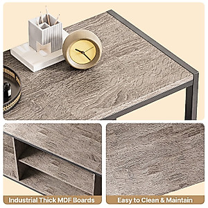 Gizoon TV Stand for TVs up to 65 Inch,Entertainment Center with Open Storage Shelves,TV Media Console Table for Living Room and Bedroom, Gray