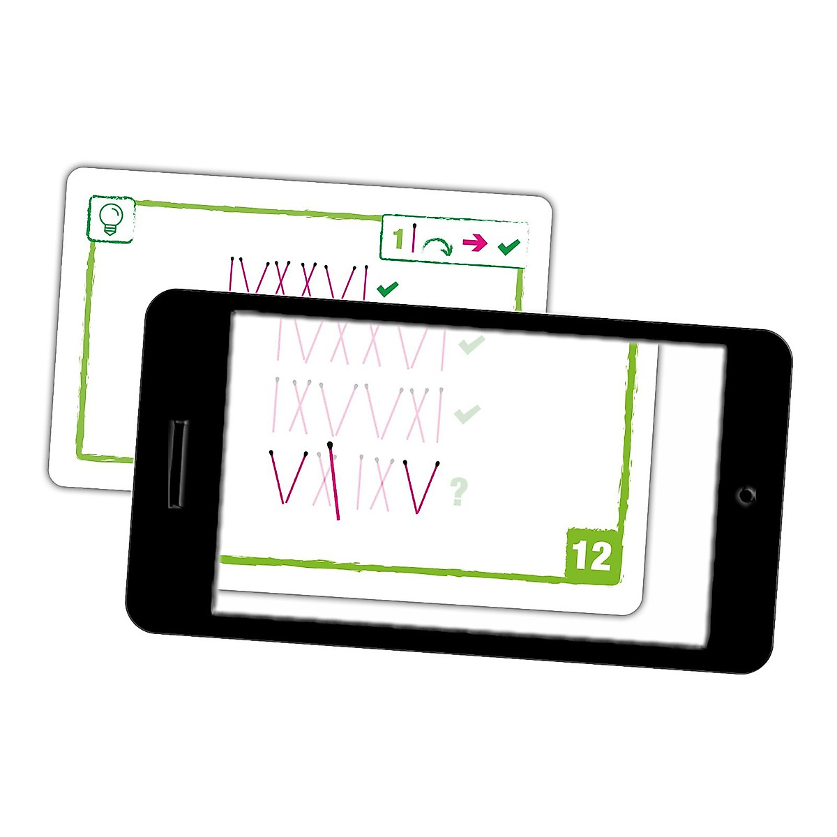 Brain Games Logic Cards Matchsticks - Math Brain Teaser Card Game for Kids, Teenagers & Adults - Award Winning Family Fun!