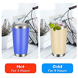 VEGOND 20oz Tumbler with Lid and Straw Stainless Steel Tumbler Cup Vacuum Insulated Double Wall Travel Coffee Mug Powder Coated Coffee Cup (Bluish Violet 1 Pack)