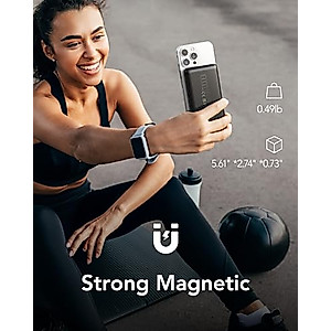 VRURC Wireless Portable Charger, 10000mAh Magnetic Power Bank, 3 in 1 Charger, 22.5W Fast Charing Battery Pack, 3 inputs 4 outputs Compatible with iPhone 15/14/13, iWatch 8/7/6, AirPods Pro/2 - Black