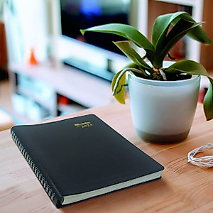Brownline 2023 Essential Daily Planner, Appointment Book, 12 Months, January to December, Twin-Wire Binding, 11" x 8.5", Black (CB965.BLK-23)