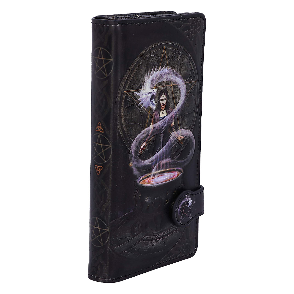 Nemesis Now Anne Stokes The Summoning Witch and Dragon Embossed Purse, Black, 18.5cm, Polyurethane
