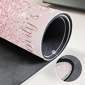 BEYODD Rose Gold Personalized Kitchen Mat and Rug, Custom Floor Anti-Slip Rugs for Kitchen, Home, Office, Sink, Laundry, 48x17 inches