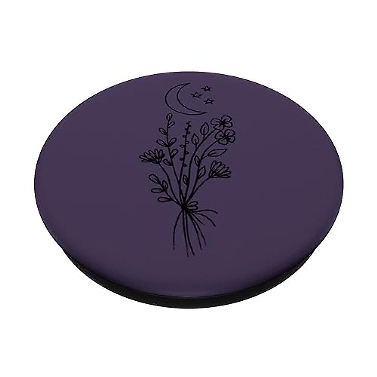 Dark Purple - Boho Moon Wildflower Floral PopSockets Standard PopGrip
