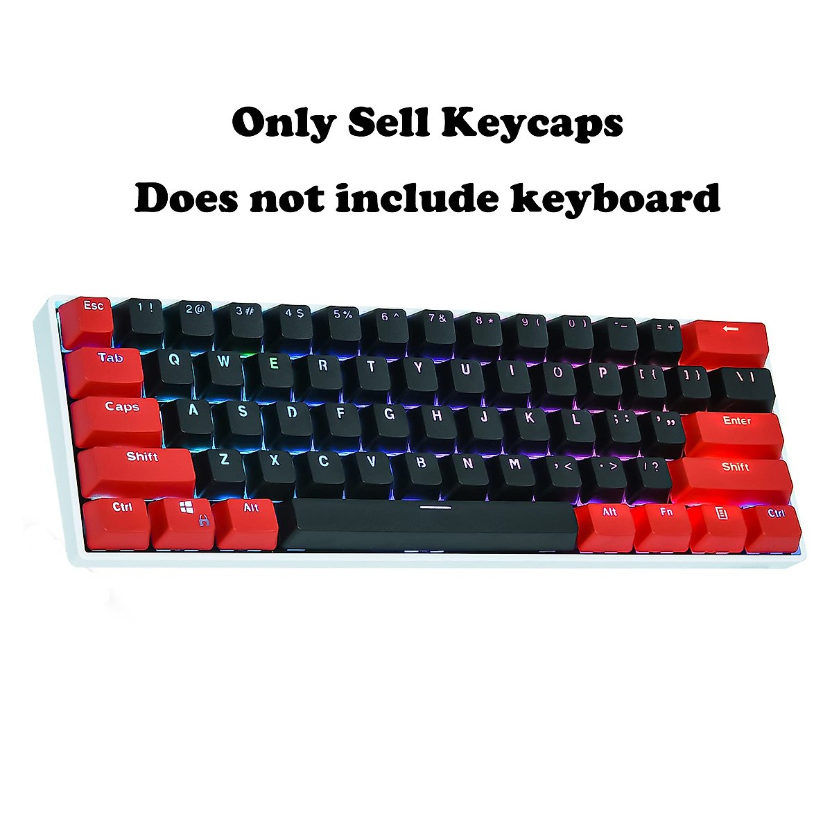 60% Red Keycaps 60 Percent Custom Ducky Keycap OEM with Key Puller for Cherry MX switch/RK61/Mechanical Gaming Keyboard(Only Sell Keycaps)