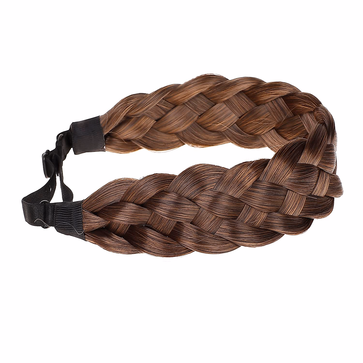 vowyore 5 Strands Synthetic Hair Braided Headband Classic Chunky Wide Plaited Braids Elastic Stretch Hairpiece Women Girl Beauty accessory