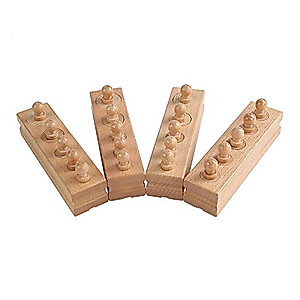 Adena Montessori Mini-Cylinder Block (Set of 4) Materials Sensorial Educational Tools Preschool Early Montessori Toys for Toddlers