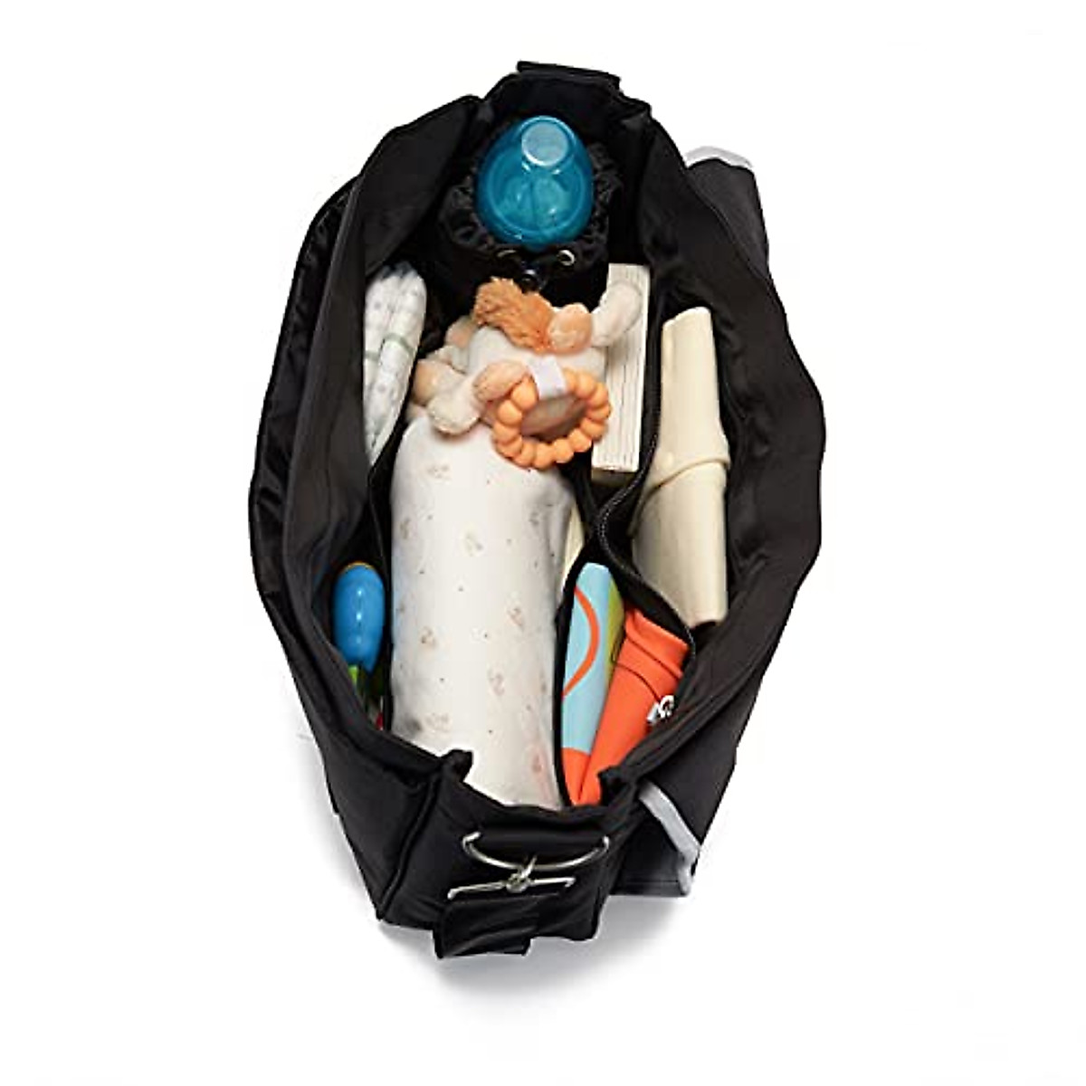 Bellotte Heavy-Duty Messenger Diaper Bag with Changing Pad, Large Capacity Messenger Diaper Bag with Stroller Straps (Grey)