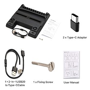 ECHZOVE PS5 Stand with Controller Charger and Cooling Fan, PS5 Digital/Disc Version Stand, PS5 Controller Charger with USB C Cable, PS5 Cooling Stand - White